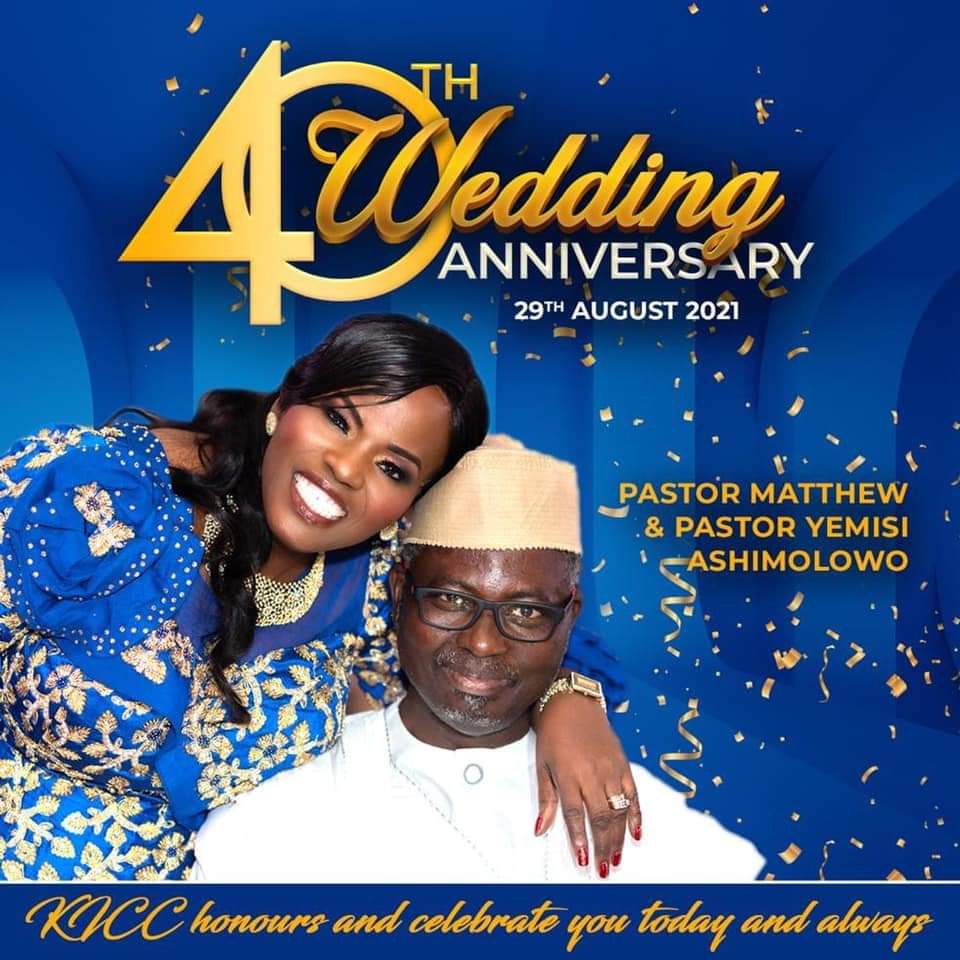 PASTOR MATTHEW ASHIMOLOWO ON HIS 40TH WEDDING ANNIVERSARY - Church Gist